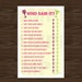 Who Said It Trivia Game Printable With Margarita and Wine Glass ...