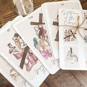 Stations of the Cross Cards, 4x6 Watercolor Art, Lent , Easter, Instant ...