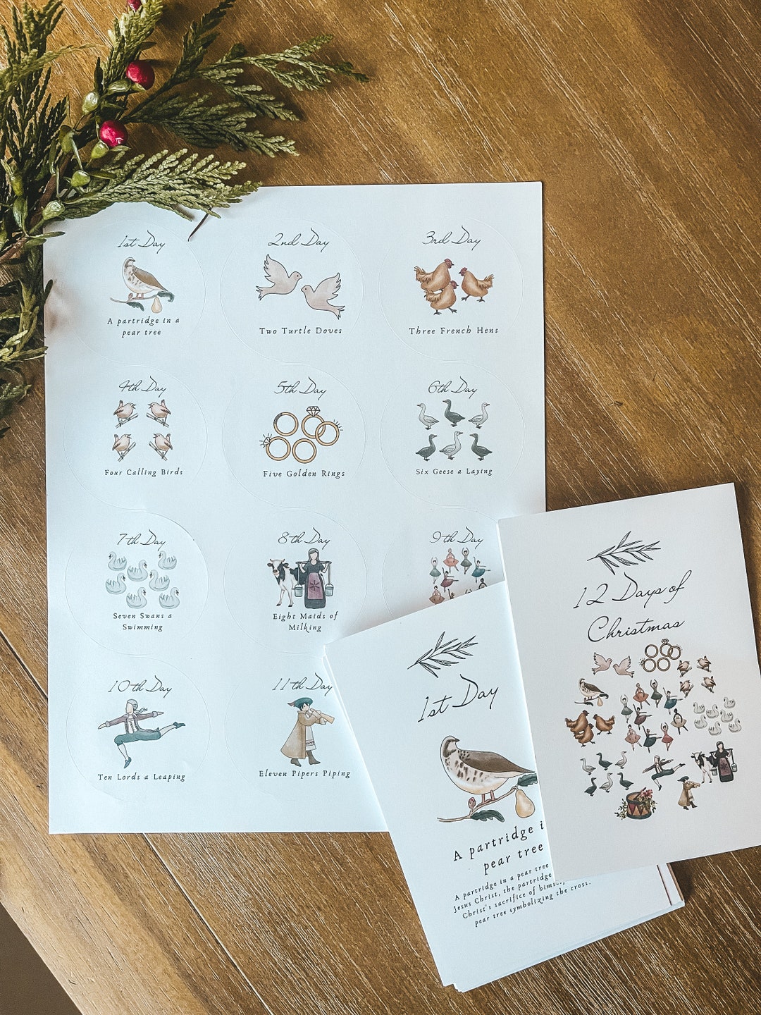 12 Days of Christmas BUNDLE Set - INSTANT DOWNLOAD - Etsy