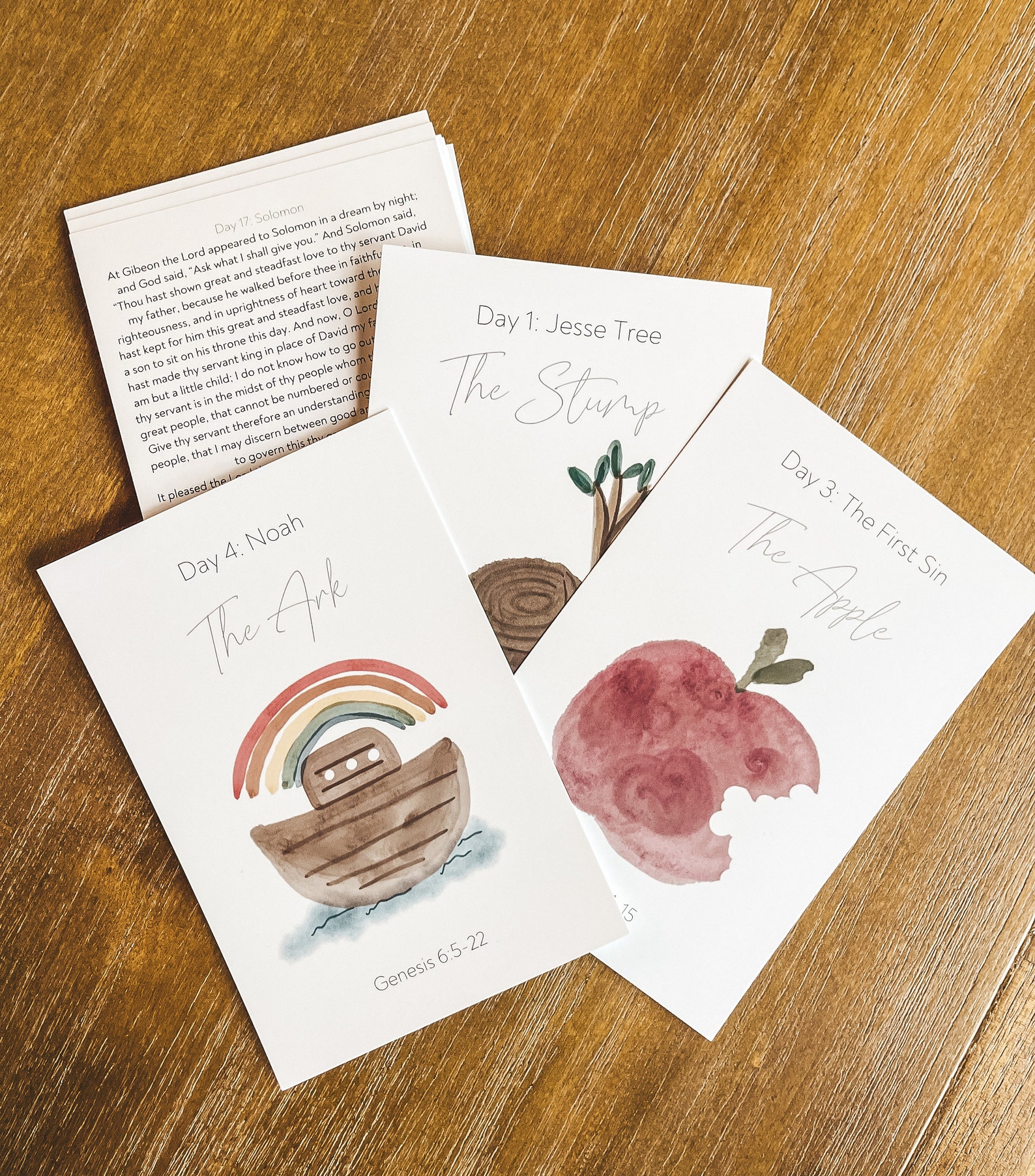 The Jesse Tree Card Set, Advent Journey Cards - Etsy