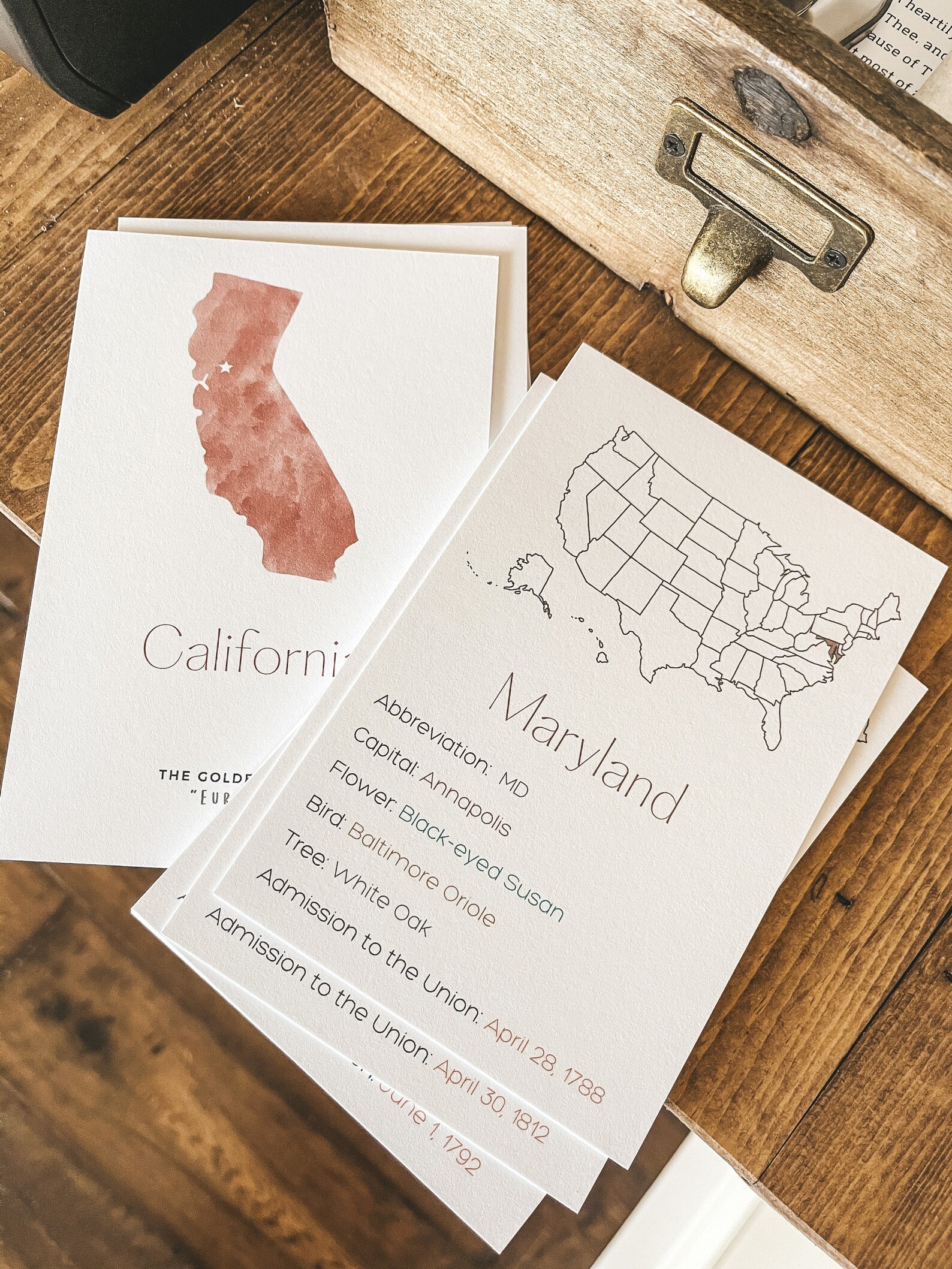 The 50 States Unit Study Cards Homeschool United States - Etsy