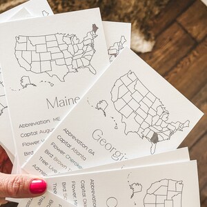 The 50 States Unit Study Cards, Homeschool, United States Study , Flash ...