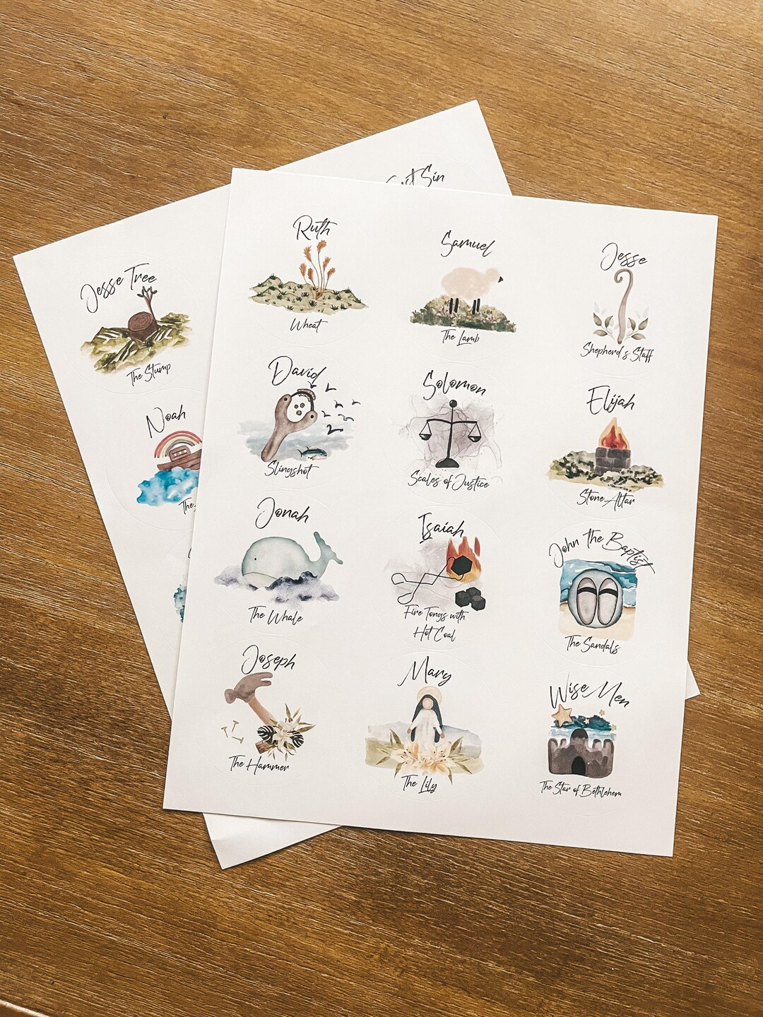 The Jesse Tree Ornament Stickers - Etsy