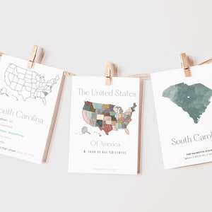 The 50 States Unit Study Cards, Homeschool, United States Study , Flash ...