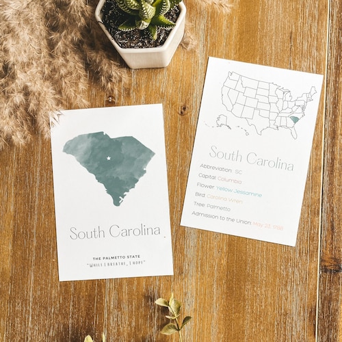 The 50 States Unit Study Cards Homeschool United States - Etsy