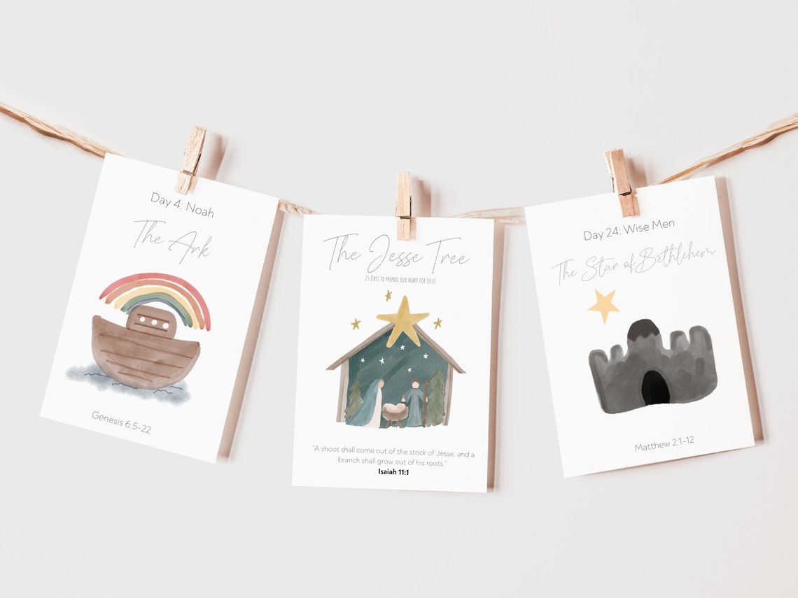 The Jesse Tree Card Set Advent Journey Cards - Etsy