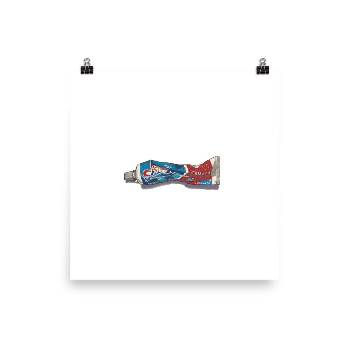 Art Print Crest Kids Sparkle Fun Toothpaste Marker and Ink Drawing - Etsy