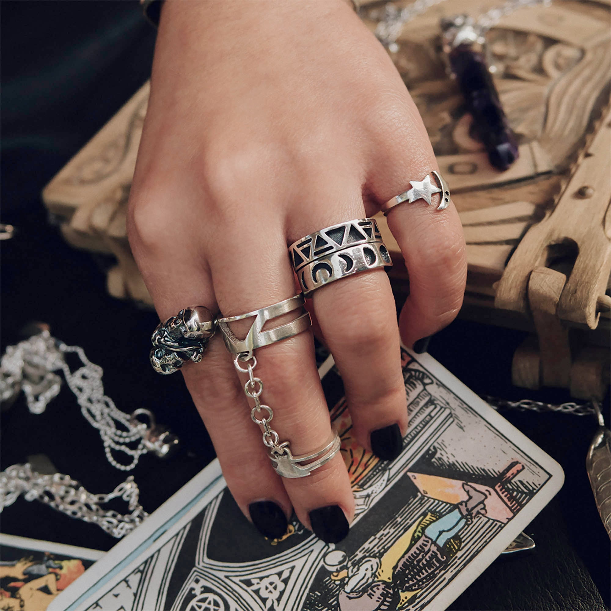 Sterling Silver Four Elements Band Ring - Etsy