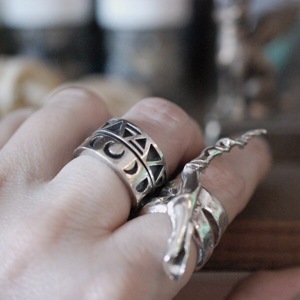 Sterling Silver Four Elements Band Ring - Etsy