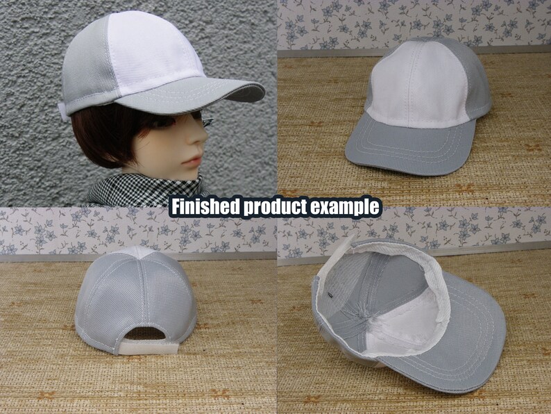 BJD Doll Baseball Cap Sewing Pattern PDF With Instructions 4 Sizes 10 ...