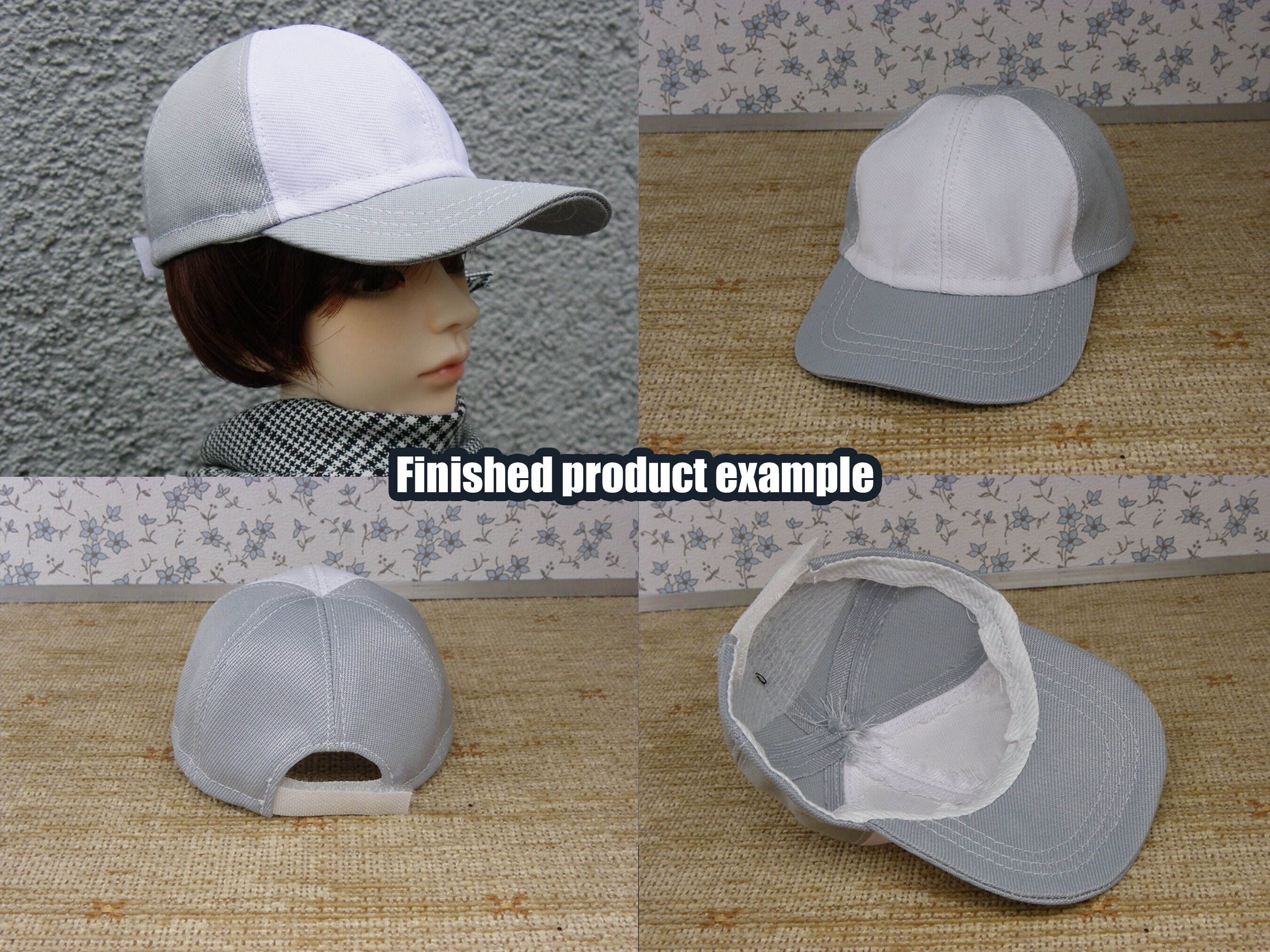 BJD Doll Baseball Cap Sewing Pattern PDF With Instructions 4 Sizes 10 BJD Doll Baseball Cap Sewing Pattern PDF With Instructions 4 Sizes 10