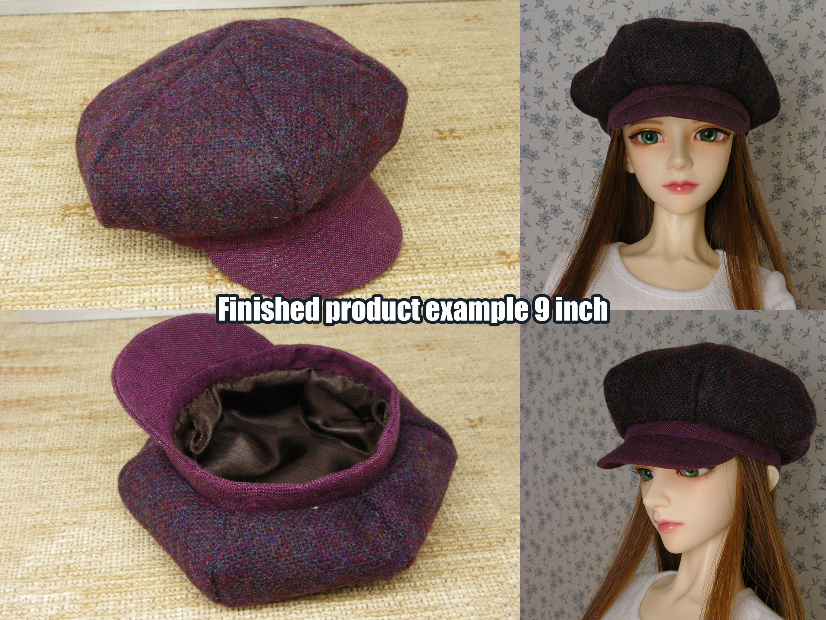 BJD Doll Paperboy Hat Sewing Pattern - PDF With Instructions - 4 Sizes ...