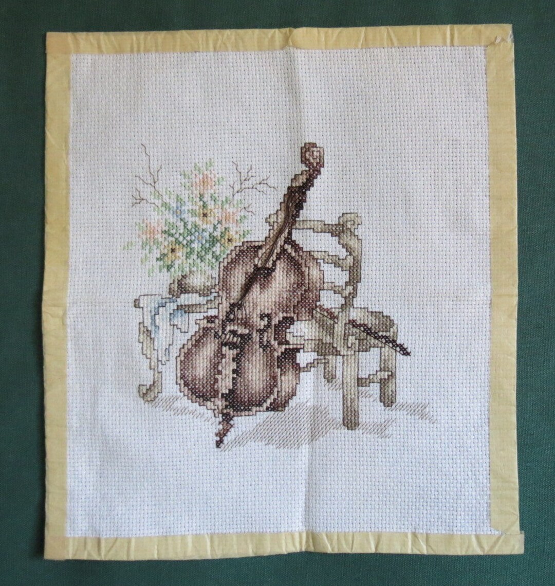 Cello Leaning Against Chair With Flowers - Etsy