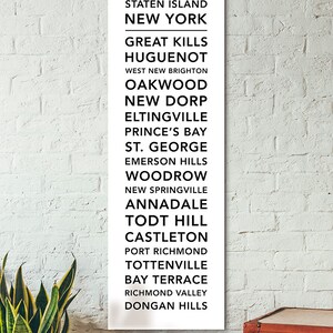 New York Staten Island Neighborhoods Typography Print - Etsy