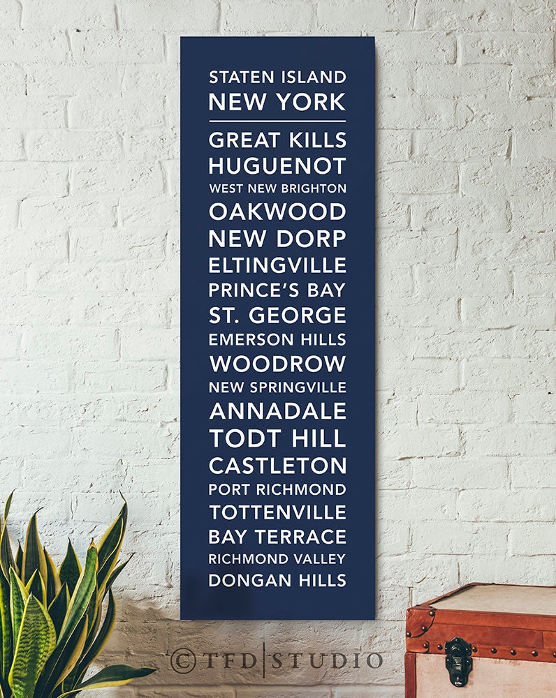 New York Staten Island Neighborhoods Typography Print - Etsy