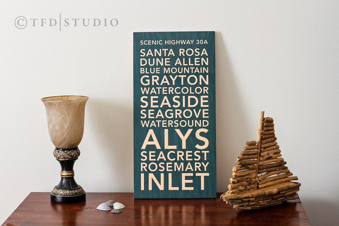 30A Communities Wood Print Sign - Etsy