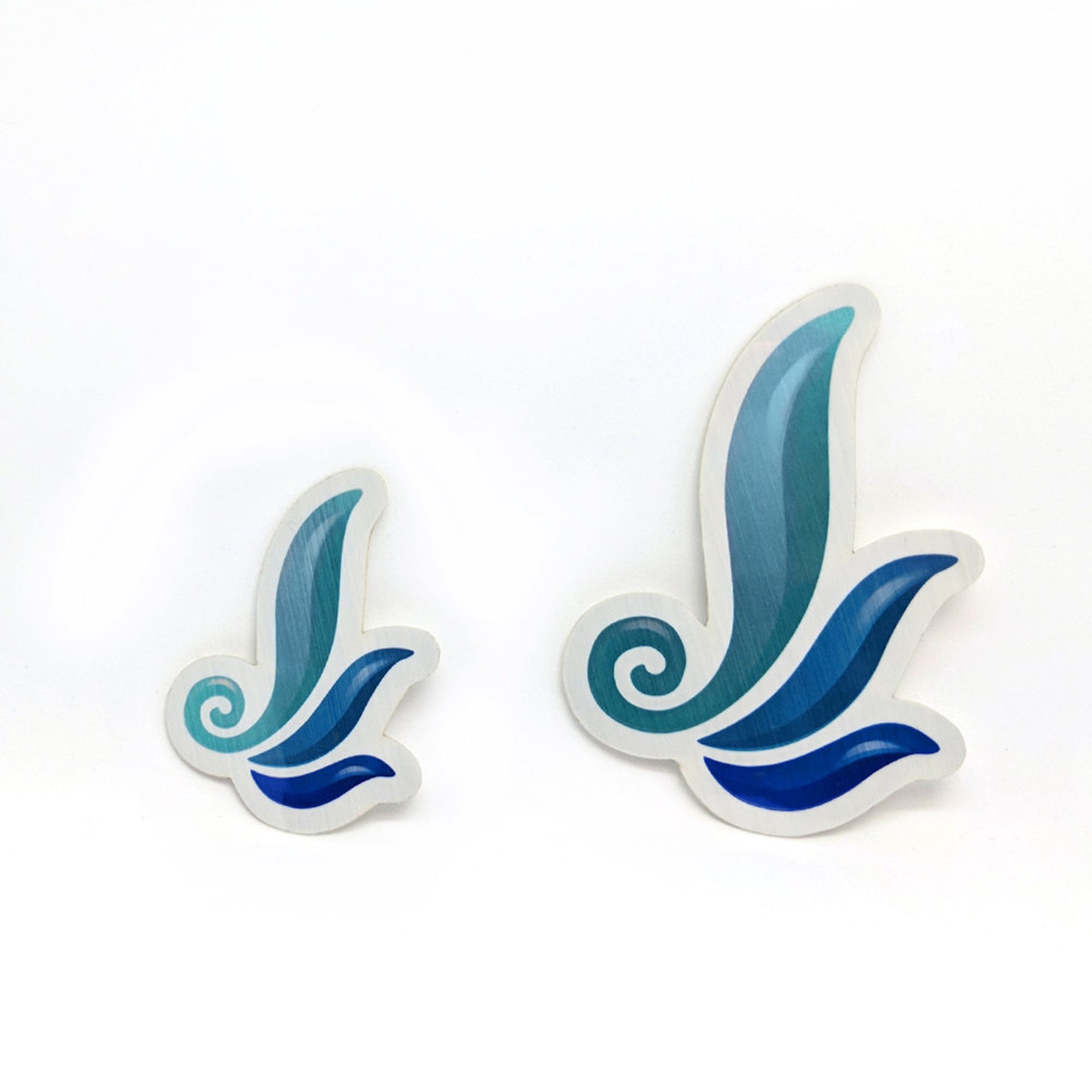 Elemental Stickers : Air, Earth, Fire, Water. Set of 4. Brushed Alloy ...