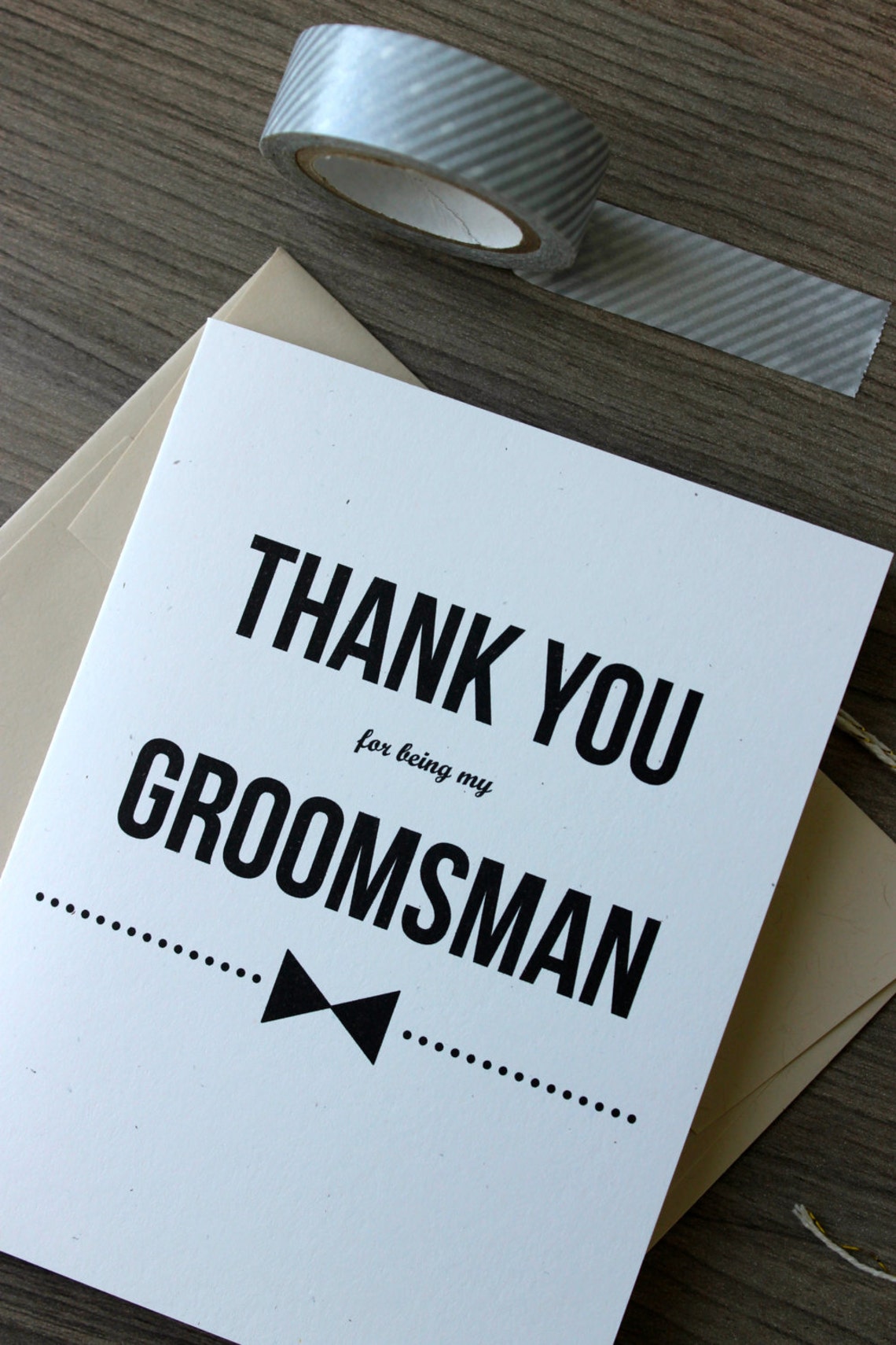 Thank You Groomsman Card Thank You for Being My Groomsman - Etsy