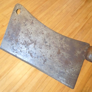 Antique Meat Cleaver, Butcher's Knife, Warranted Cast Steel Chef's ...