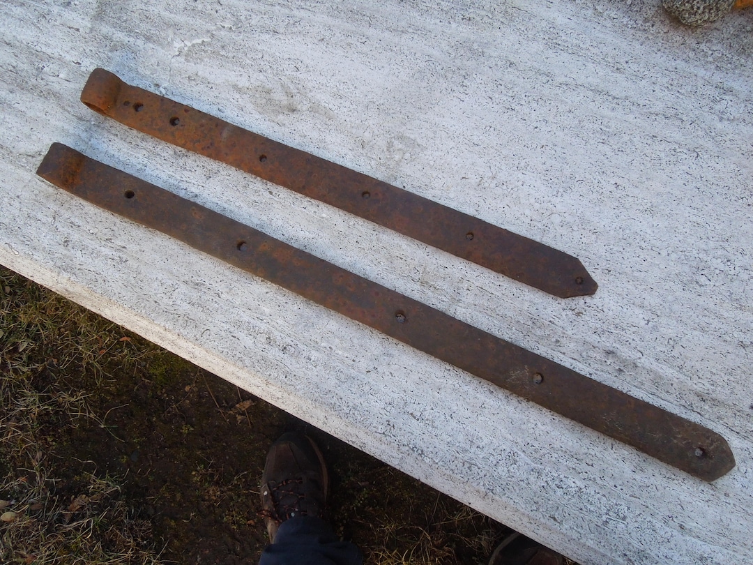 Rare Hand Forged Heavy Duty Antique Strap Door Hinges, Primitive Hardware, FREE SHIPPING!! - Etsy
