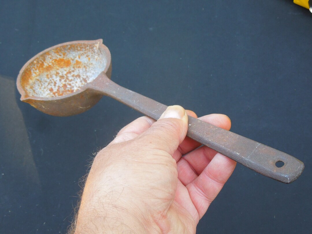 Cast Iron Smelting Ladle, Blacksmith Tool, Melting Metal Ladle, FREE ...