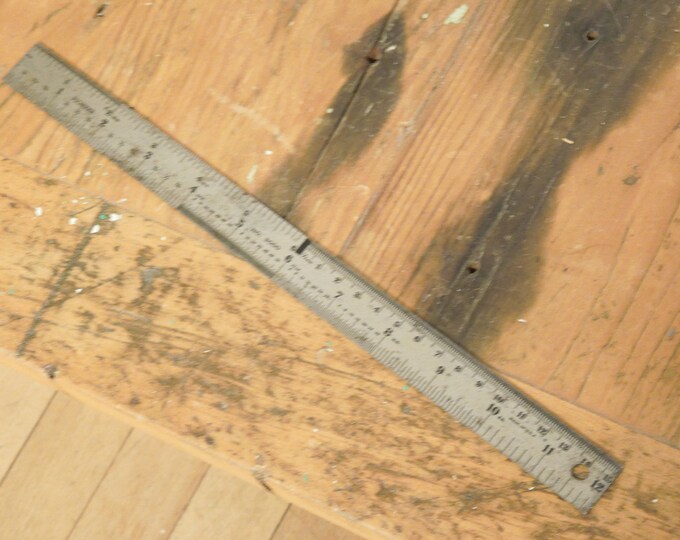 Vintage 12 Inch Steel Ruler, Pioneer No. 3000 Metal Ruler, Machinist ...