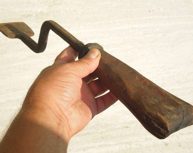 18th Century Primitive Wood Chisel, Rare Hand Forged Tools, off Set ...