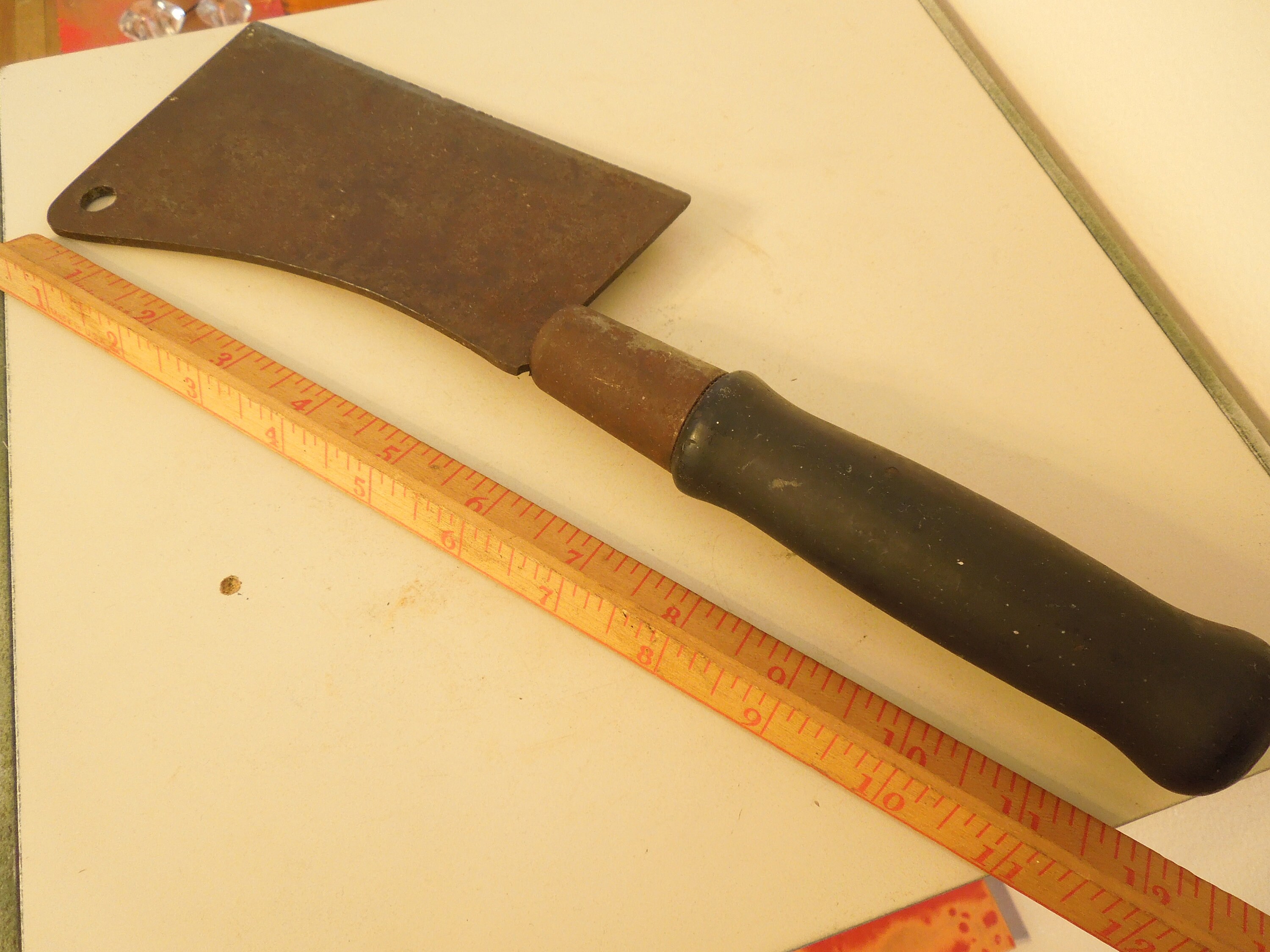 Antique Meat Cleaver, Butcher's Knife, Warranted Cast Steel Chef's ...