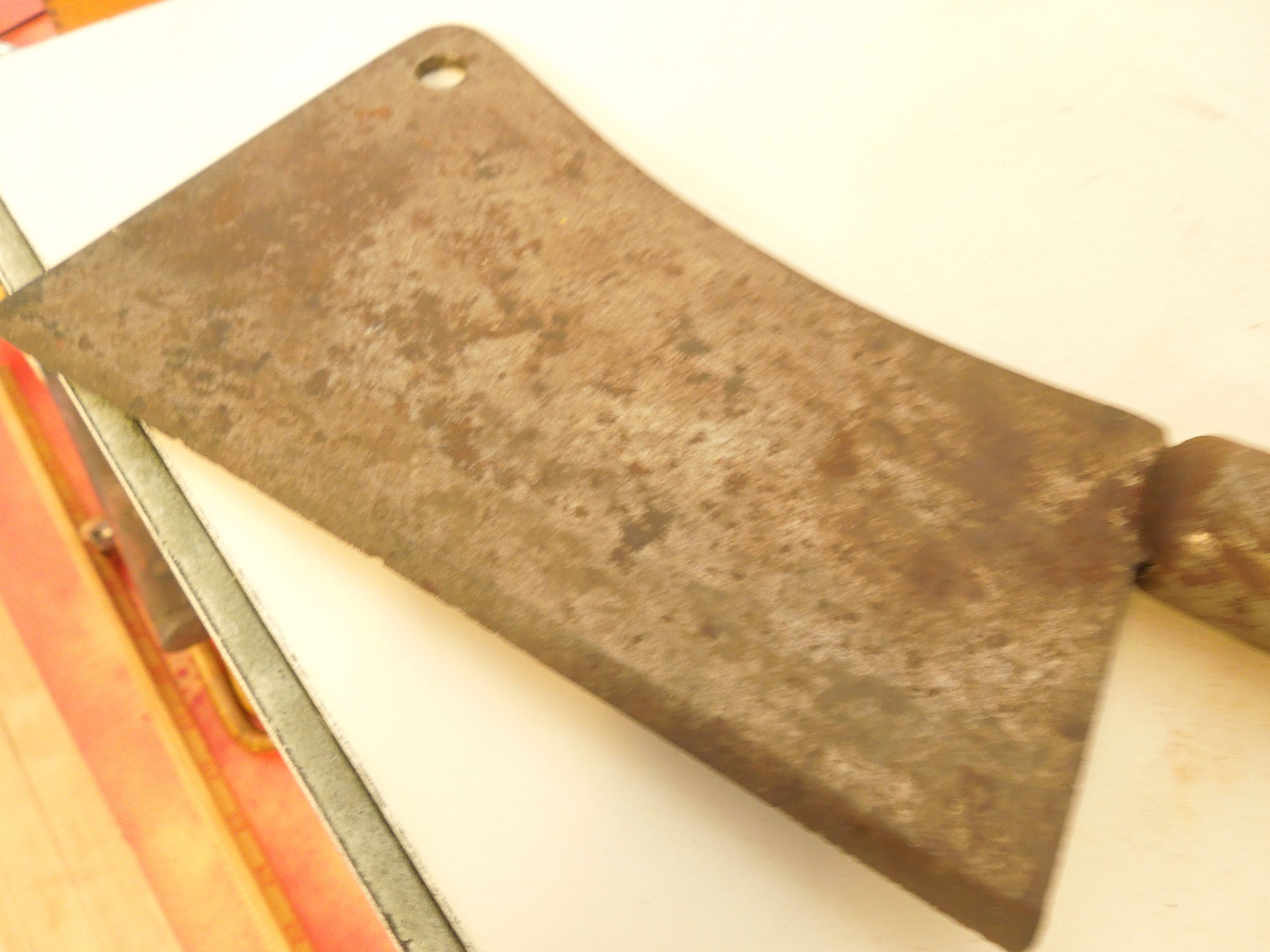 Antique Meat Cleaver, Butcher's Knife, Warranted Cast Steel Chef's ...