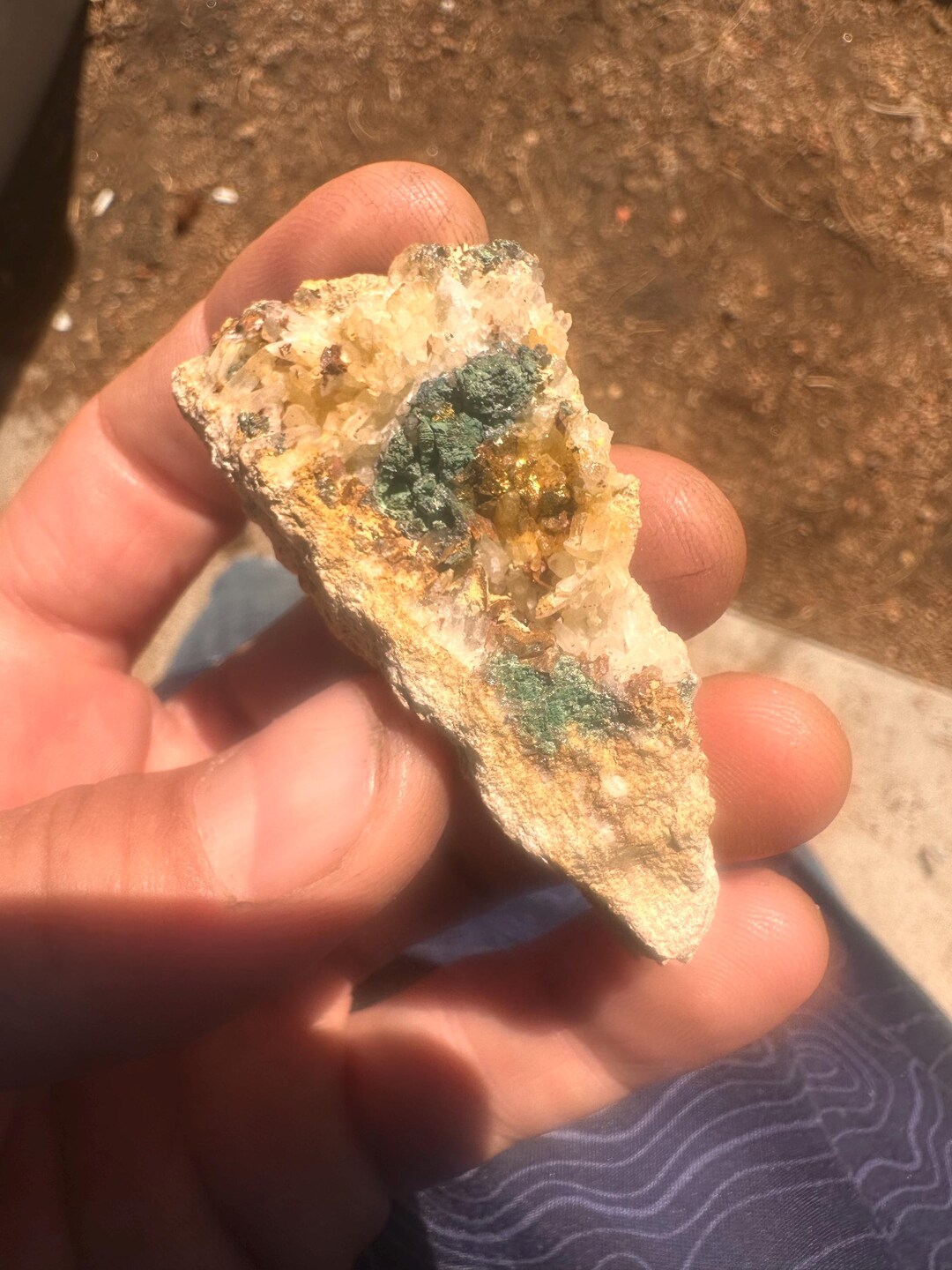 Gold , Malachite , Quartz Crystal Specimen . patch/ Glory Hole Mine ...