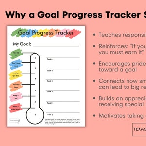 Kids Goal Thermometer Tracker: Printable Reward Chart (PDF Download) - Etsy