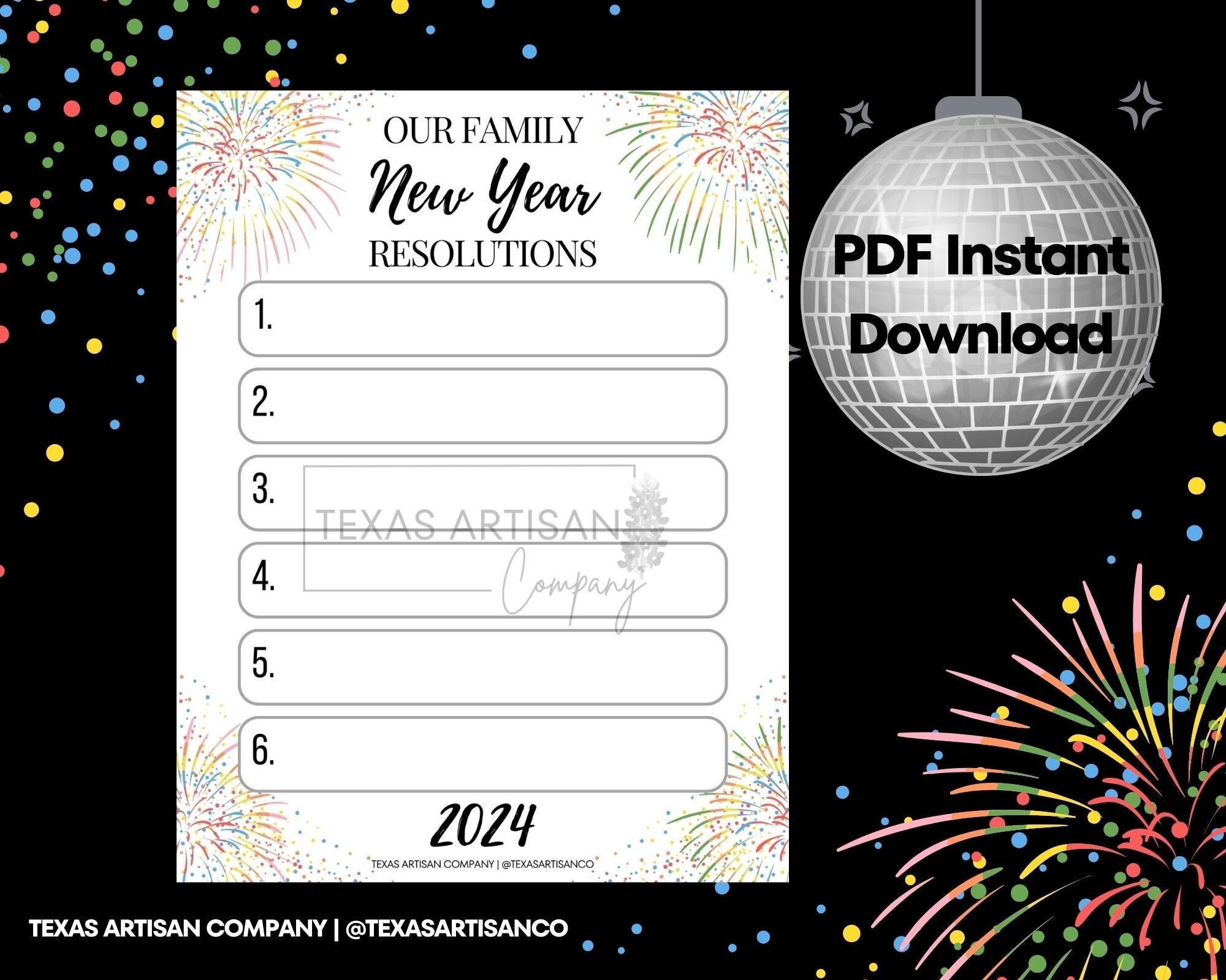 Family New Year Resolutions 2024 PDF Instant Download, Family Goals ...