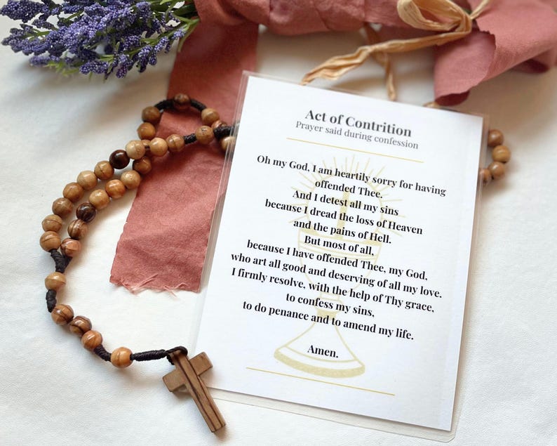 Catholic First Reconciliation Card: Act of Contrition Prayer ...
