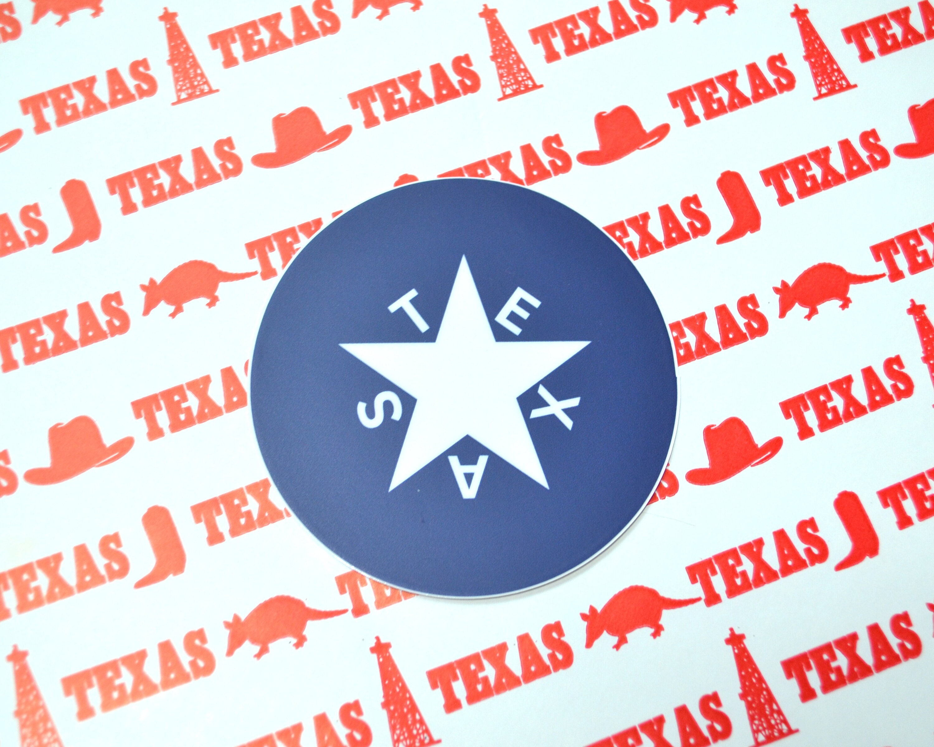 De Zavala Texas Flag Circle Sticker, Texas Flag 1836, Texas Star Blue ...