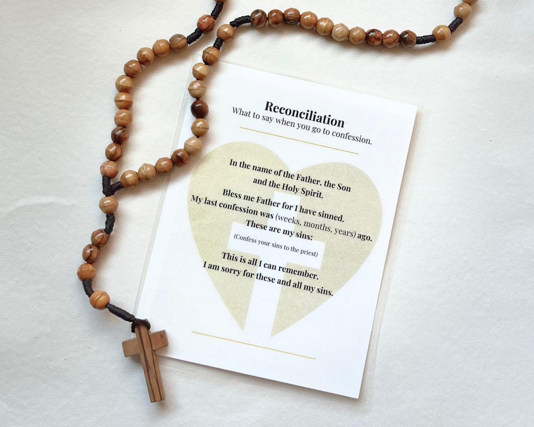 Catholic Confession/reconciliation 'what to Say' Card With Act of ...