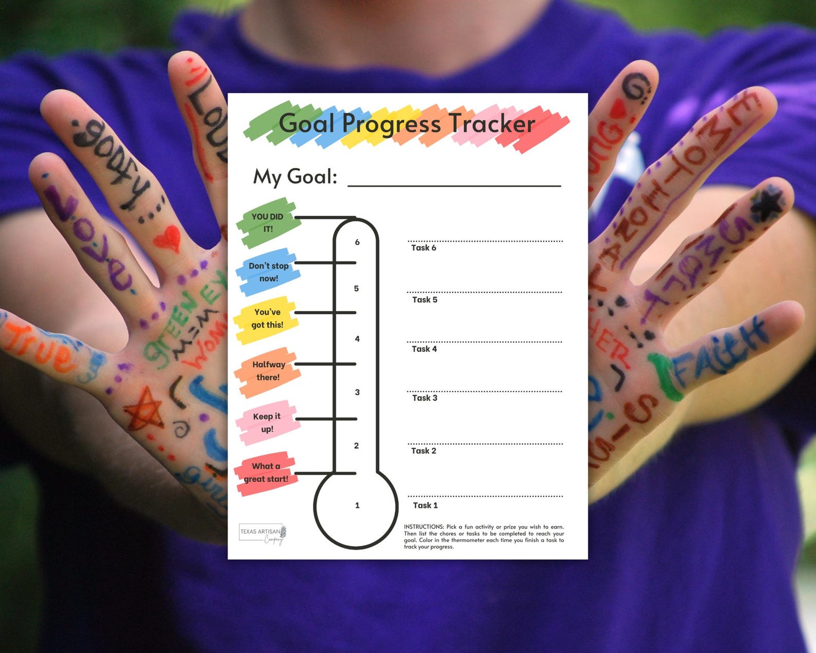 Kids Goal Thermometer Tracker: Printable Reward Chart (PDF Download) - Etsy