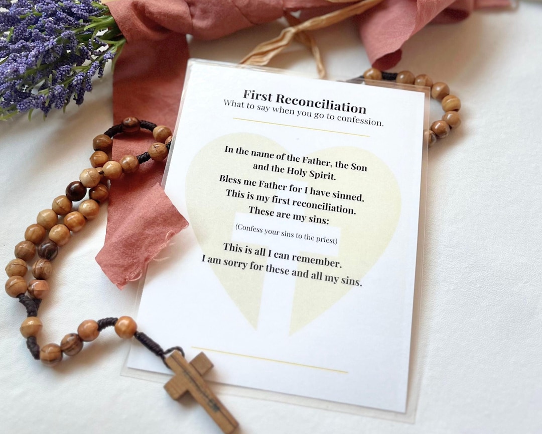 Catholic First Reconciliation Card: Act of Contrition Prayer ...
