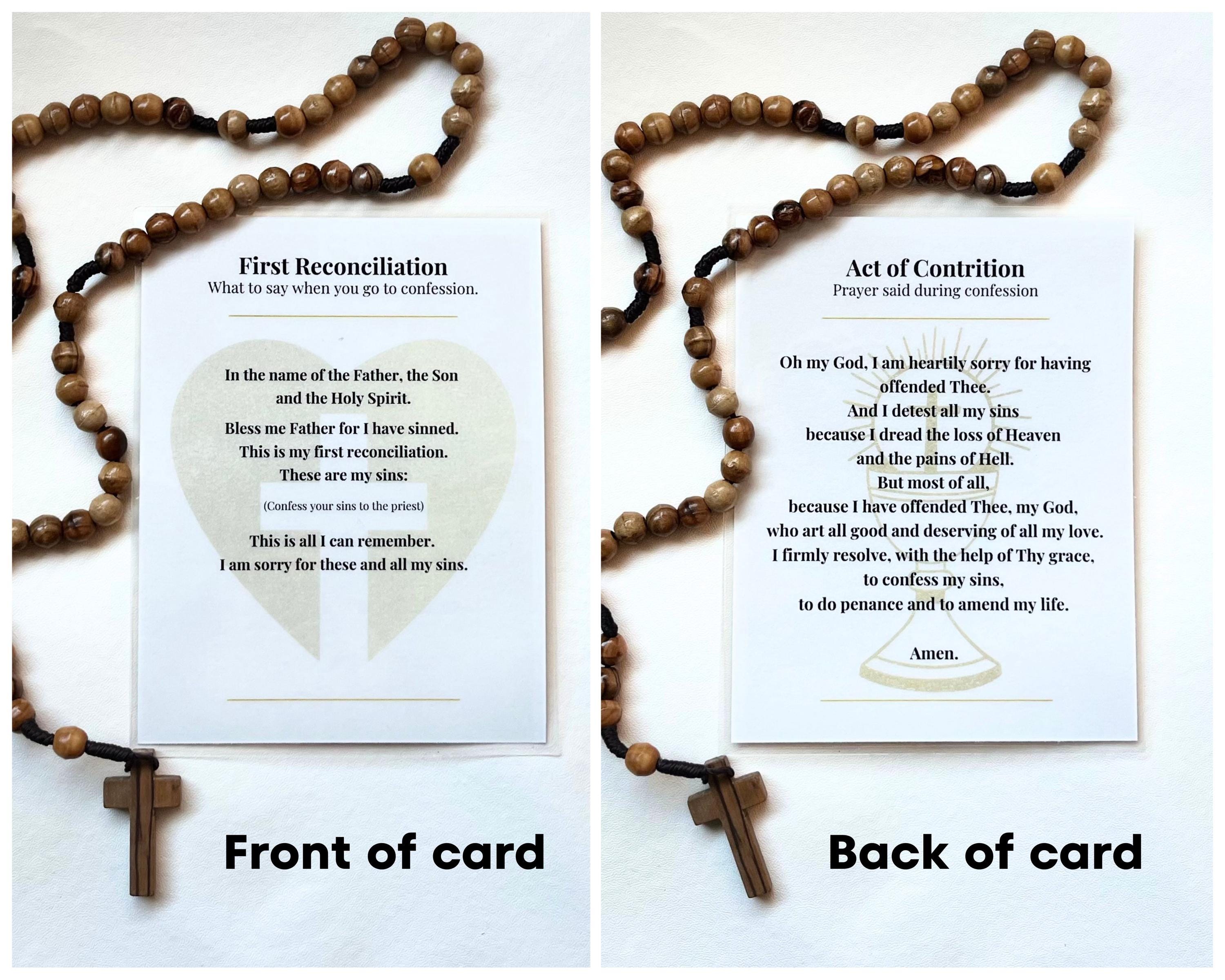 Catholic First Reconciliation Card: Act of Contrition Prayer ...