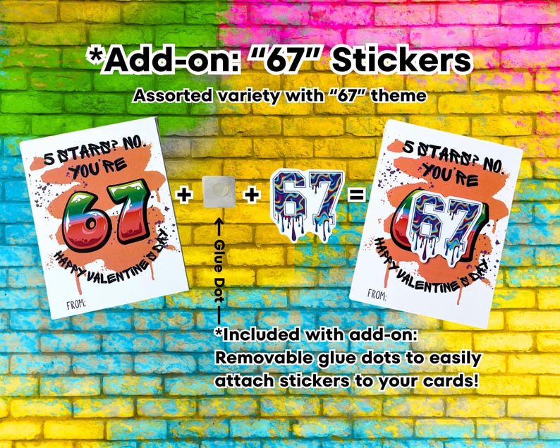 67 Graffiti Valentine Cards + 67 Stickers: Student Valentine Card Set ...