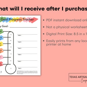Kids Goal Thermometer Tracker: Printable Reward Chart (PDF Download) - Etsy