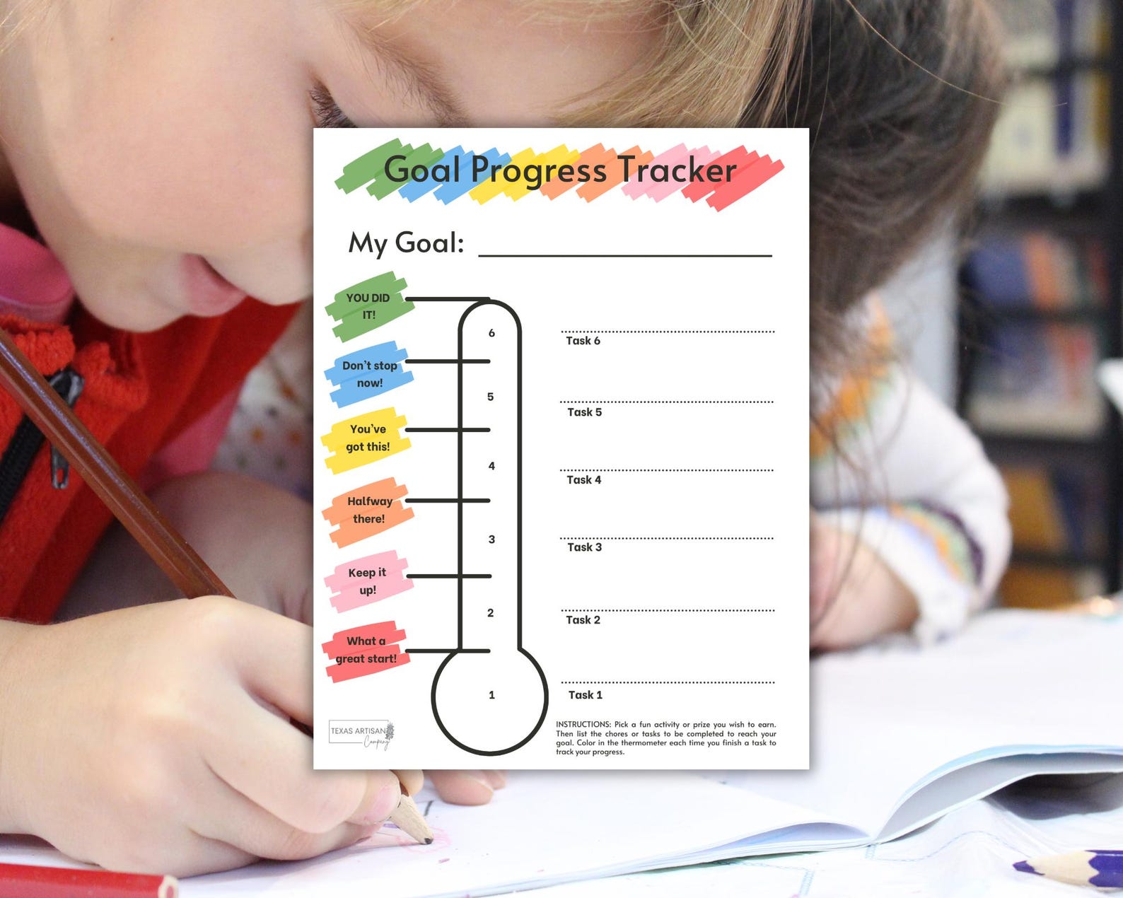 Kids Goal Thermometer Tracker: Printable Reward Chart (PDF Download) - Etsy