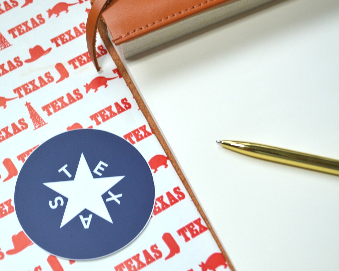 De Zavala Texas Flag Circle Sticker, Texas Flag 1836, Texas Star Blue ...