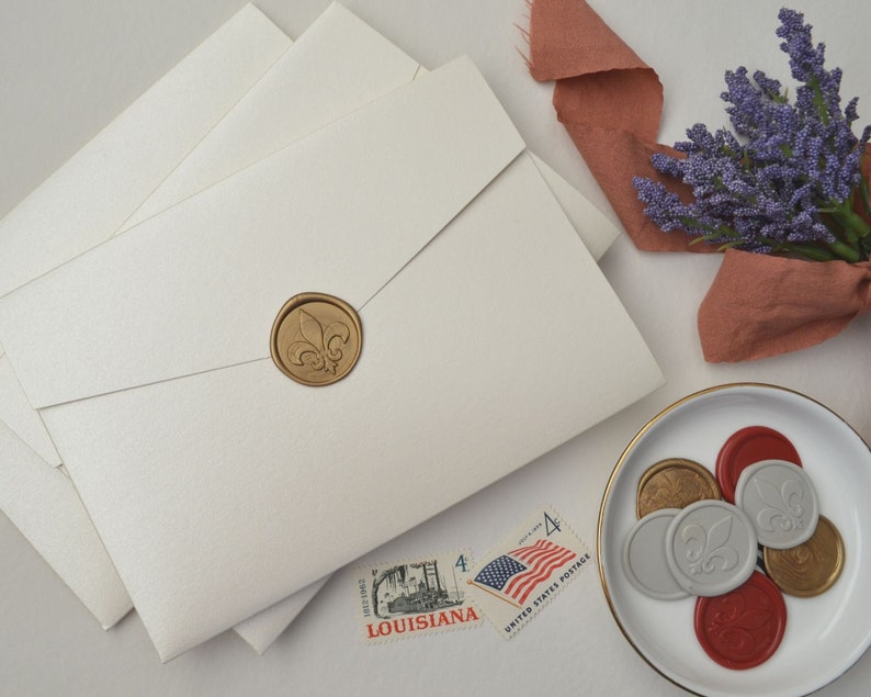 Fleur-de-lis Wax Seal Stickers: Handmade Self-adhesive Seals - Etsy