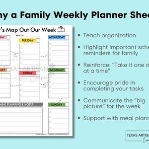 Family Weekly Planner - PDF Instant Download, Children Planner ...