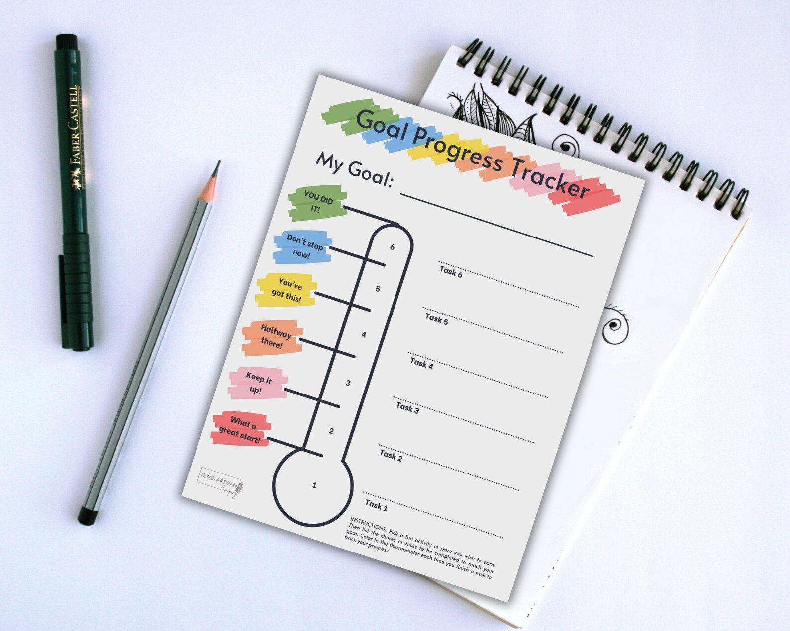 Goal Progress Tracker for Kids PDF Instant Download, Children Reward ...