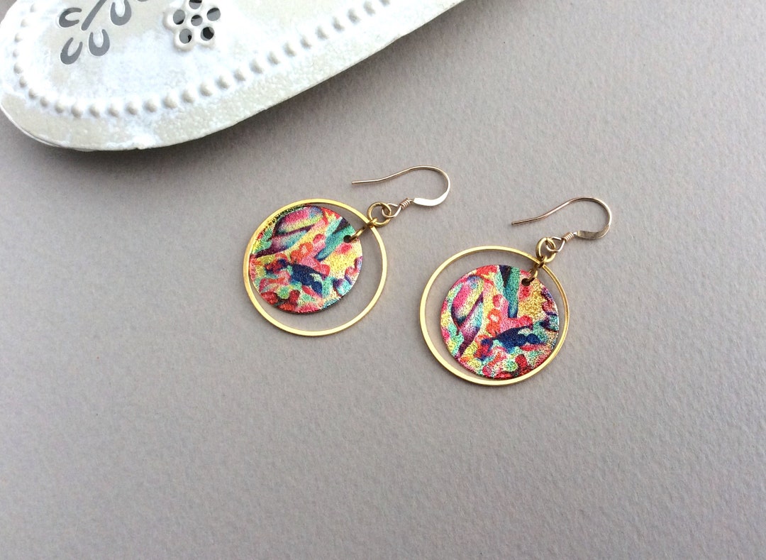 Gold Circle Earrings, Light Bright Earrings, Lightweight, 14K Gold ...