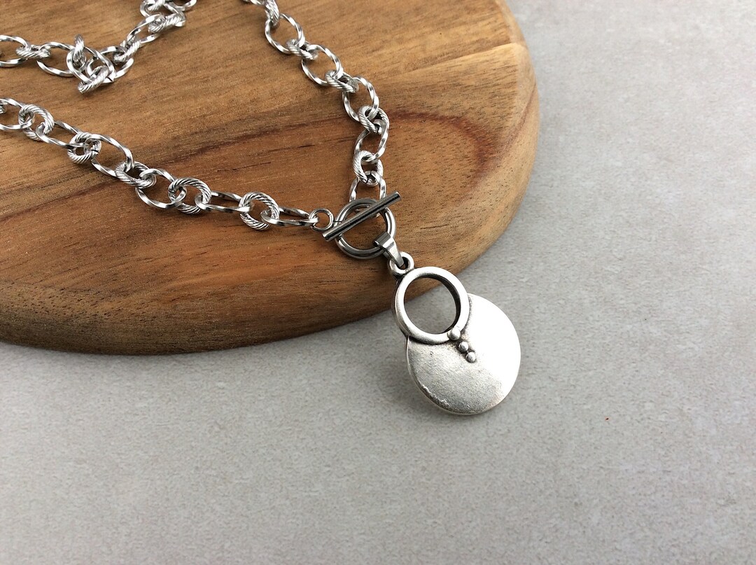 Chunky Link Cable Chain, Toggle Bar Clasp, T-bar, Stainless Steel Chain ...