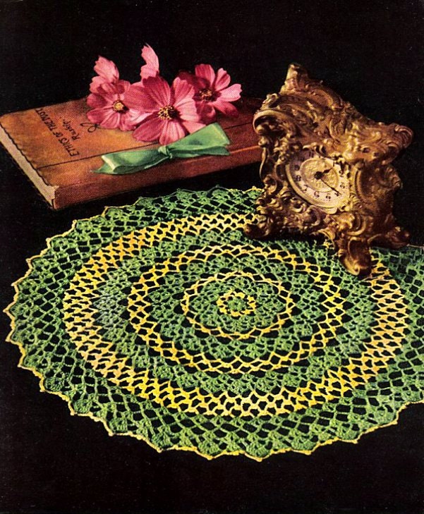 Yellow and Chartreuse Doily Pattern Retyped Large Print Pattern PDF ...