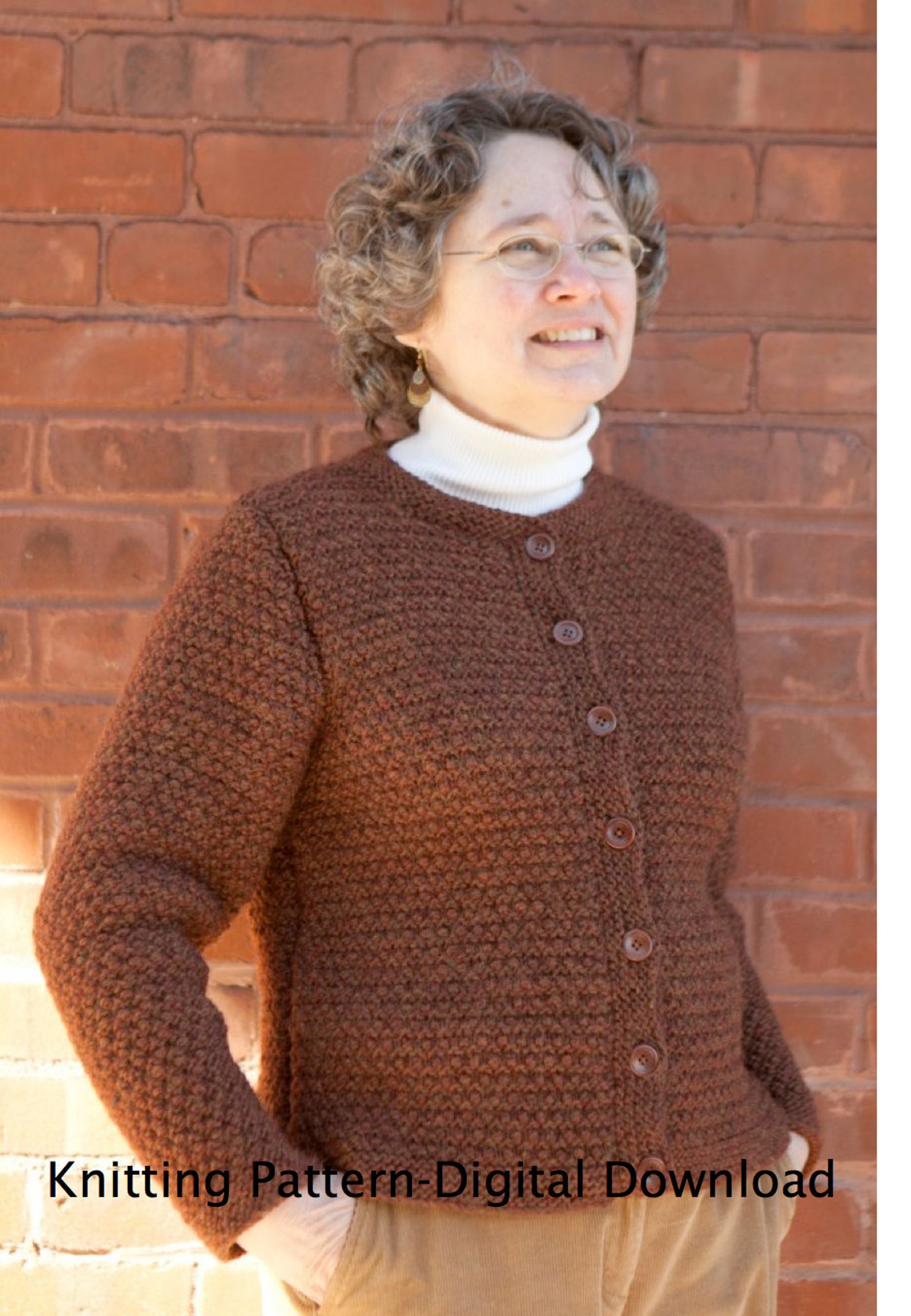 Textured Cardigan Knitting Pattern PDF, Knitted Cardigan Pattern ...