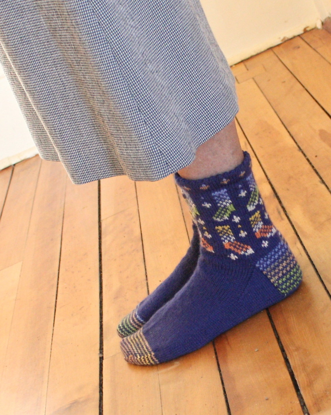 Sock Knitting Pattern, PDF, Stranded Knitting Sock Pattern, Colorwork ...